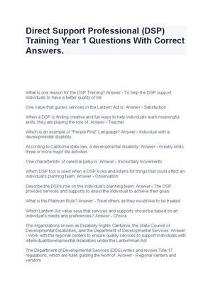 DSP 1 Exam (Latest) Questions With Complete Solutions - To help the DSP ...
