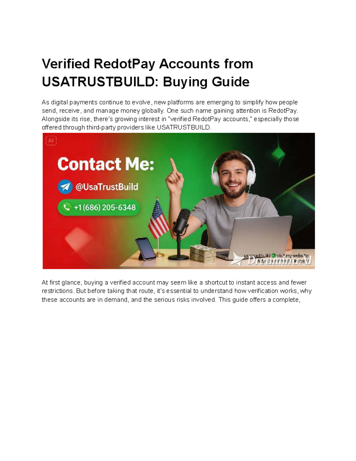 Verified RedotPay Accounts: A Cautionary Buying Guide from ...