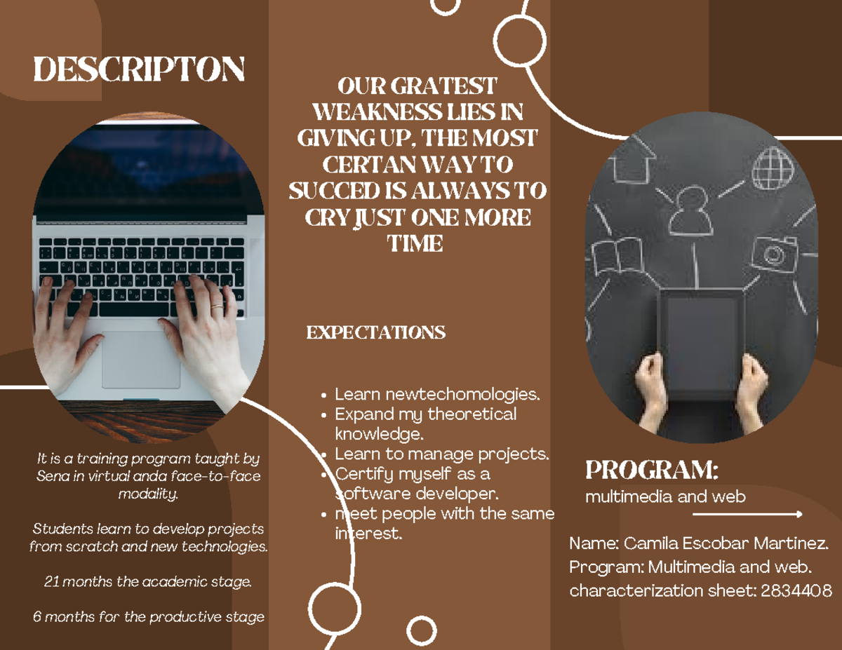 Brown Creative World City Tour Trifold Brochure - PROGRAM: DESCRIPTON ...