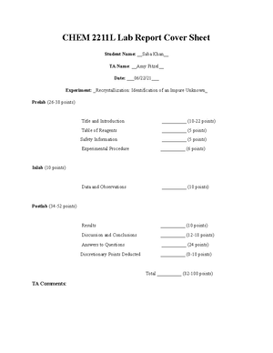 EXP 9 - Gas chromatography - Jordyn Carson Experiment Number: 9 I ...