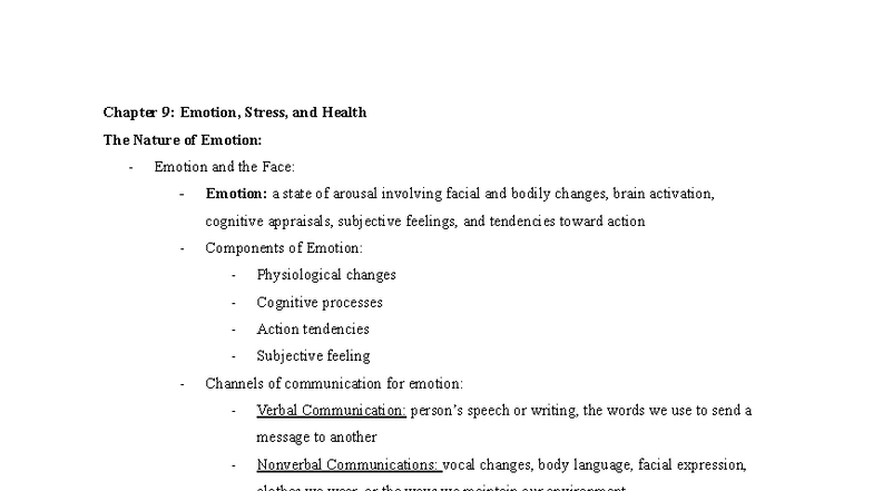 Psychology Insights on Emotion, Stress, and Health: Ch. 9 & 11 Notes ...