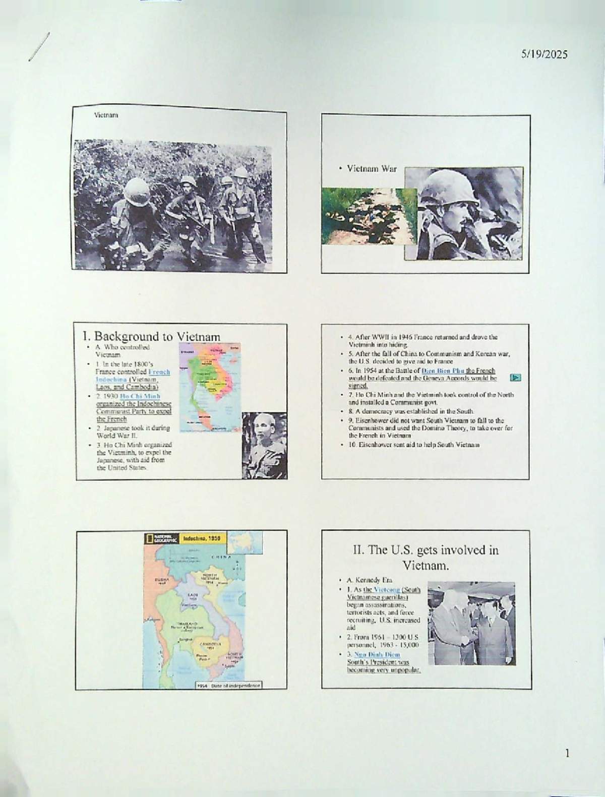Final Exam Study Guide: Vietnam War Overview (Course Code T6PEQN B56 ...