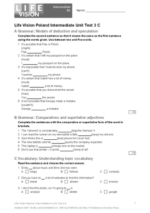 Lif vis pol intp unit 2b answer key - Life Vision Poland Intermediate ...