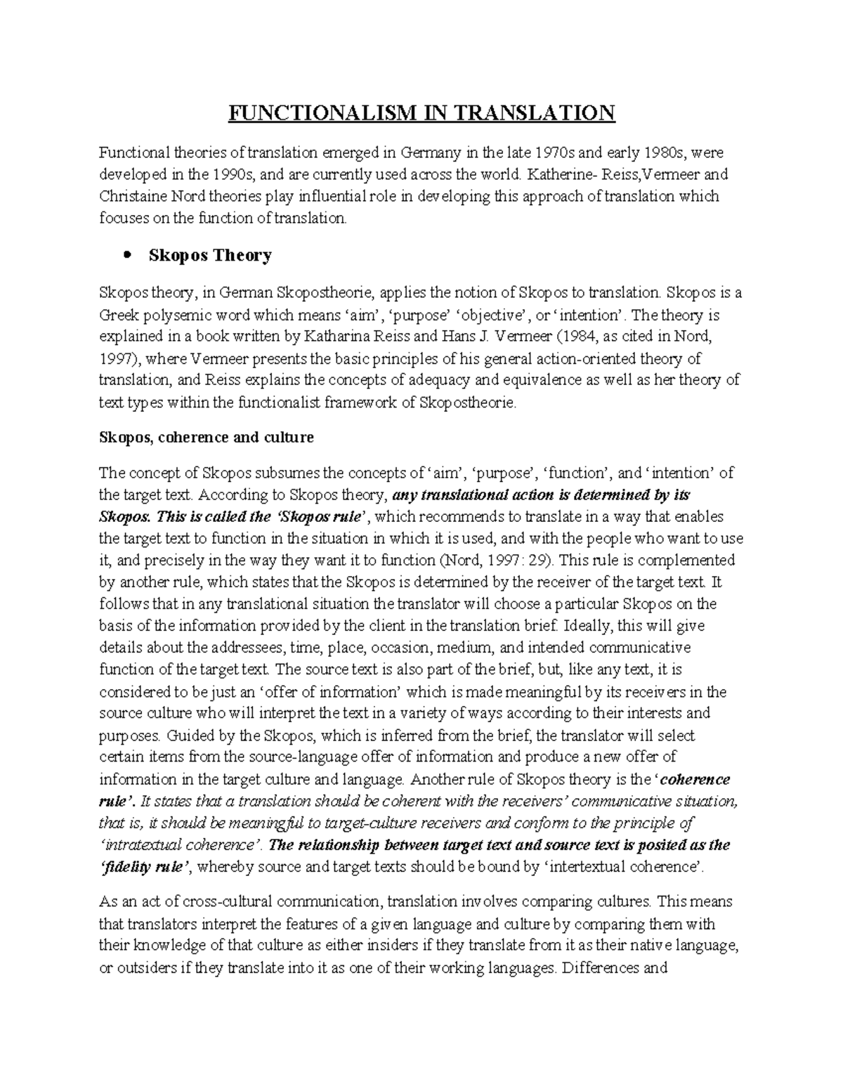 Functionalism in Translation: Theories and Applications in ST Analysis ...