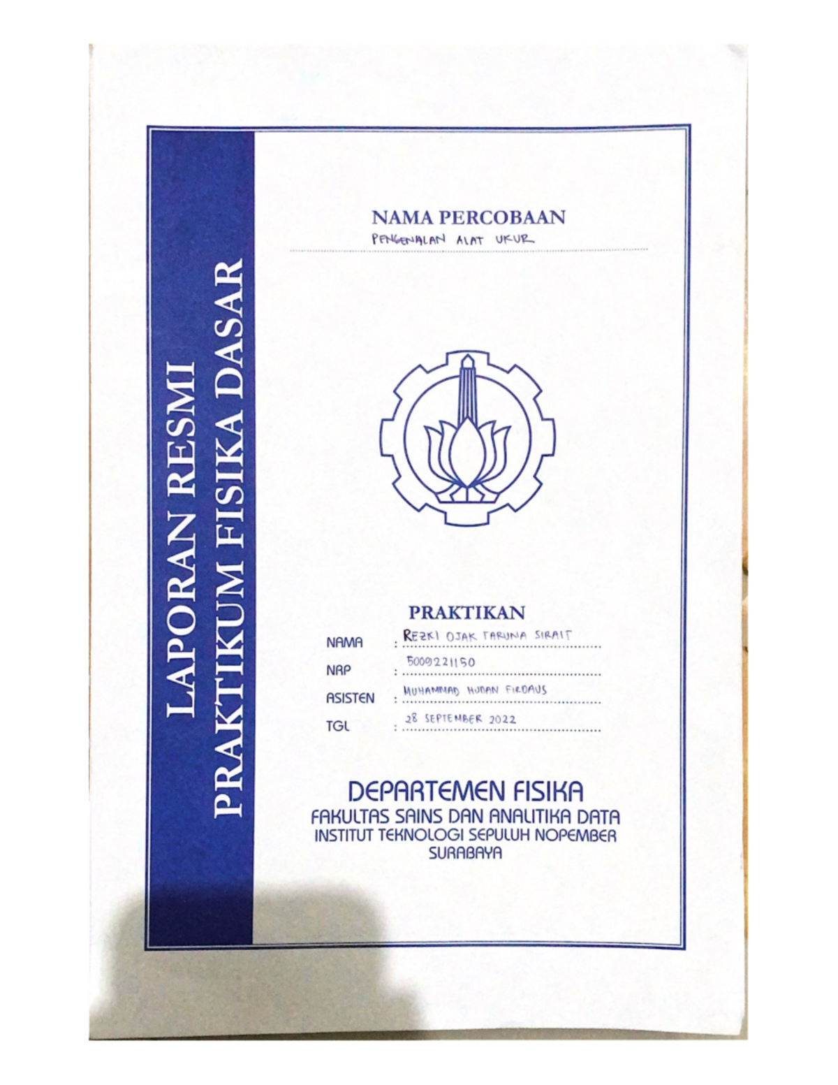 Laporan Praktikum Fisika: Pengenalan Alat Ukur A0 - Studocu