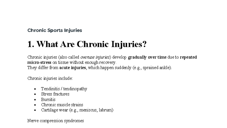 Chronic Sports Injuries: Understanding Causes & Prevention (H&W - YUU ...