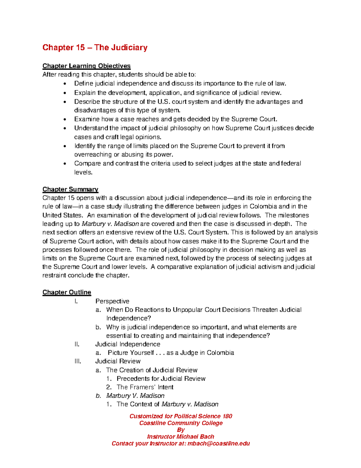 AP GOV 180 Chapter 15: Understanding the U.S. Judiciary System - Studocu