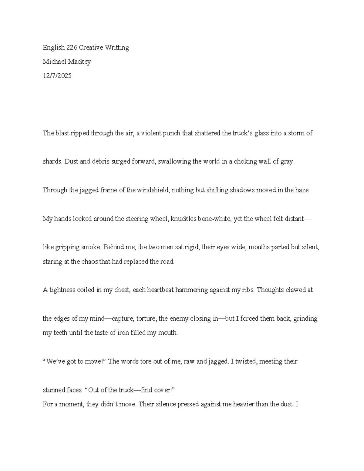English 226 Creative Writing: Module 6-2 Revised Analysis - Studocu
