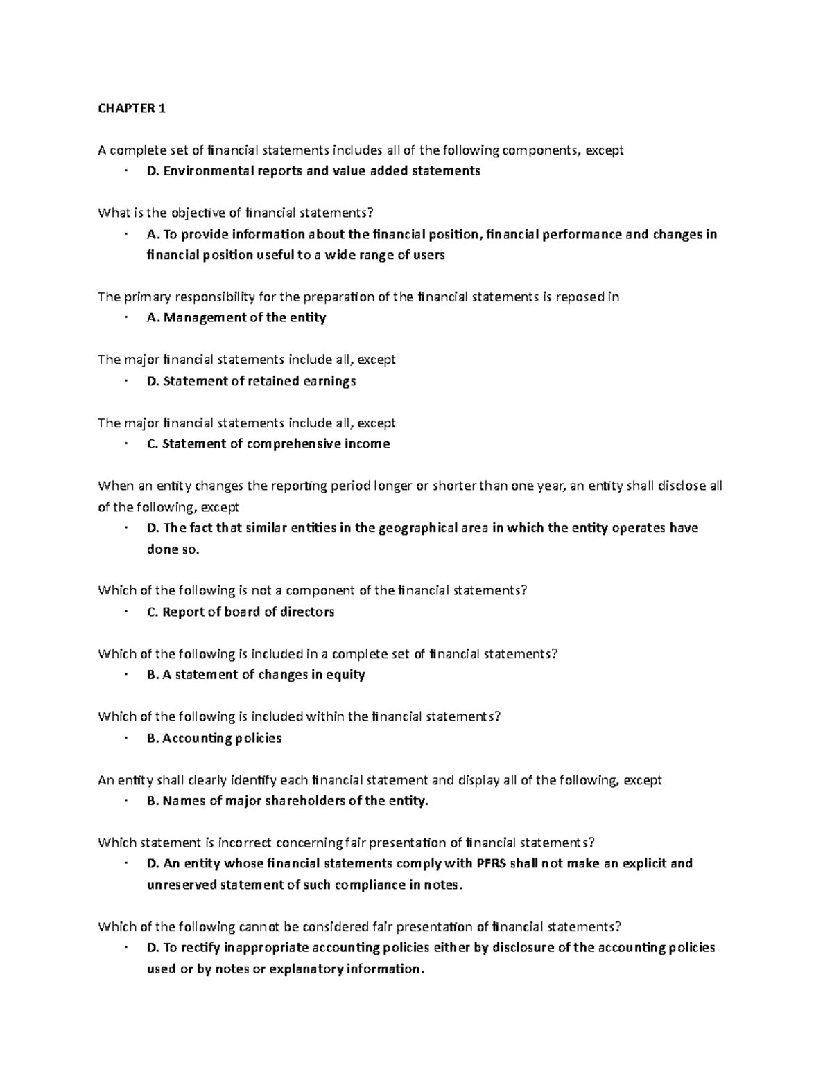 Intermediate Accounting (ACC 201): Chapters 1-3 Study Guide Notes - Studocu
