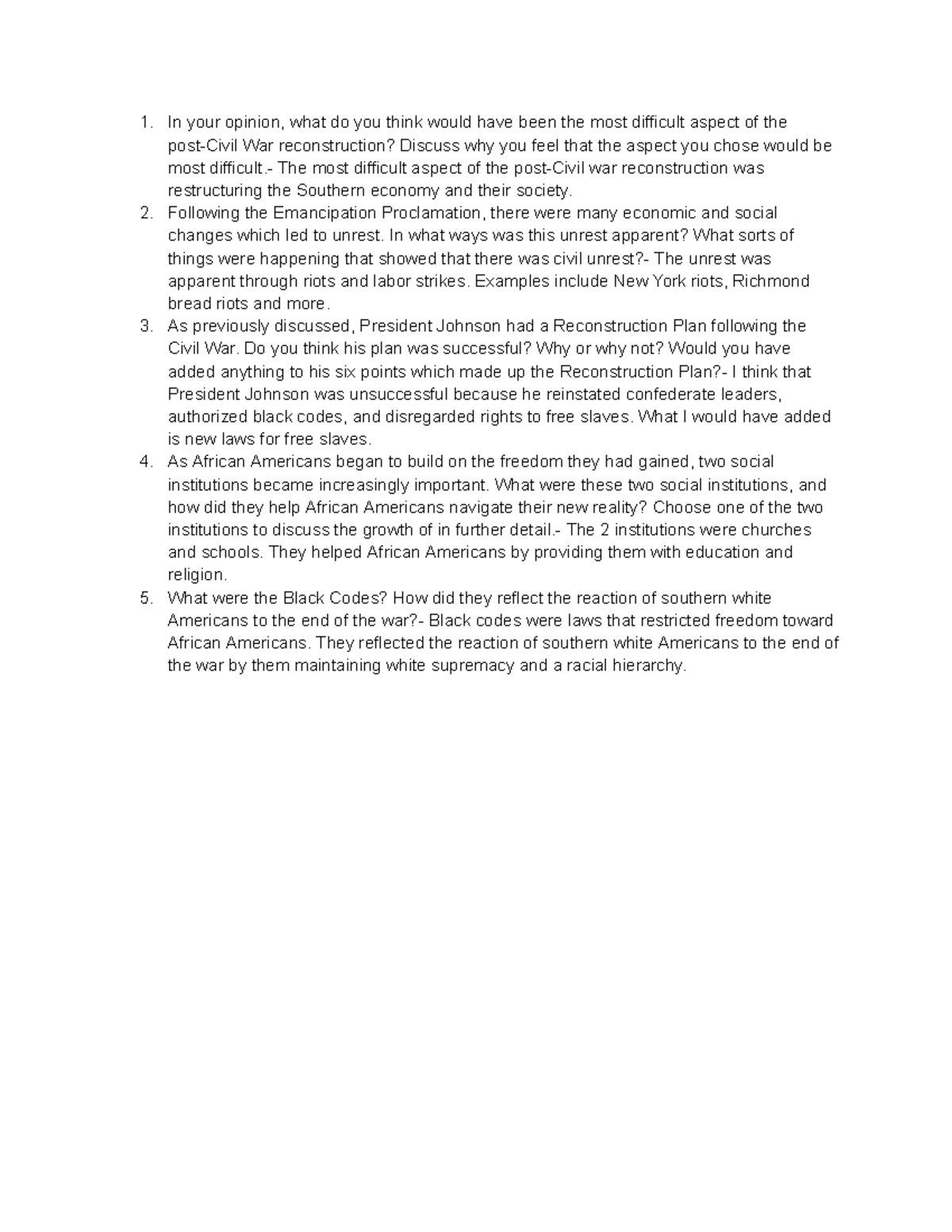 Unit 5 Critical Thinking: Challenges of War Reconstruction - Studocu