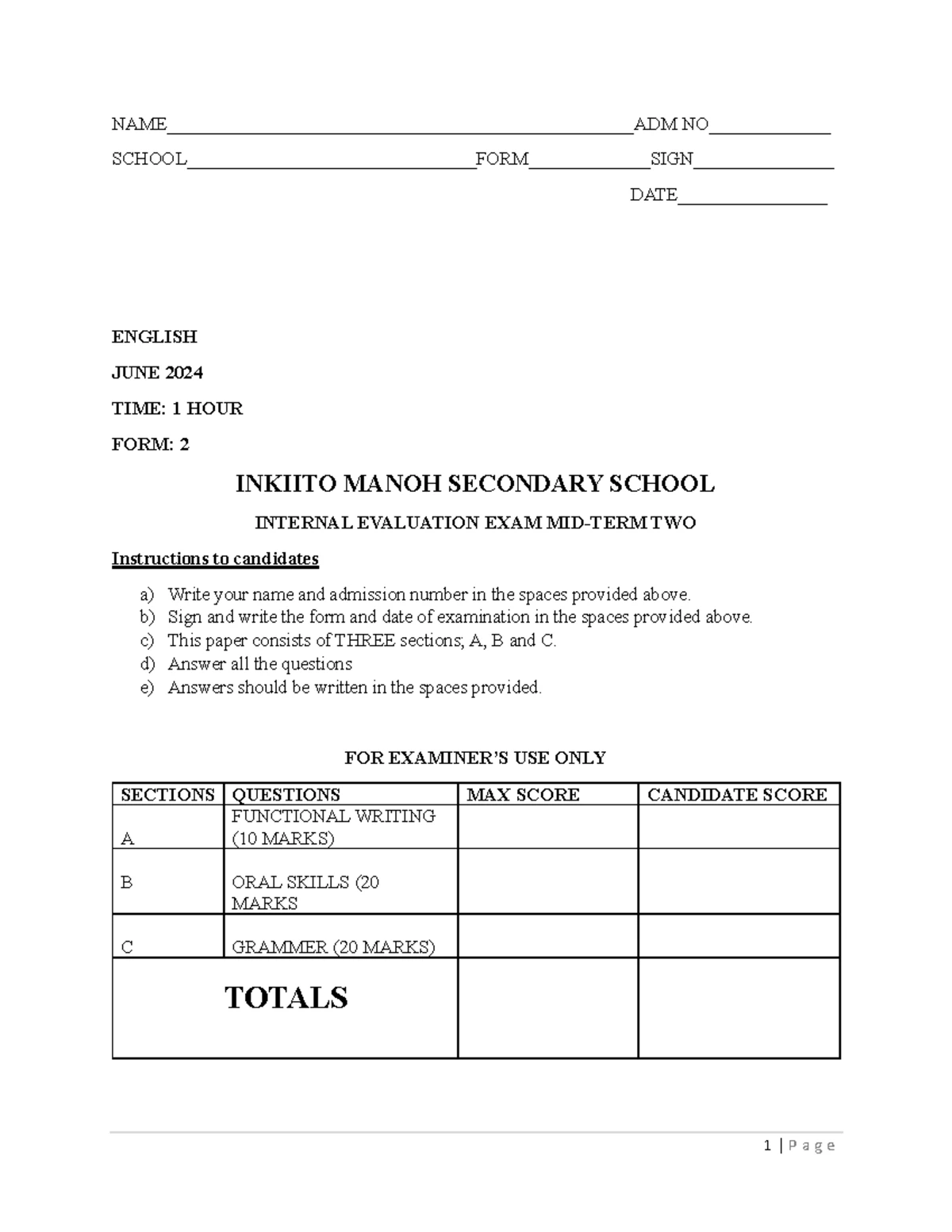 FORM 4 KCSE ENGLISH IMAGINATIVE COMPOSITIONS SAMPLE ASSIGNMENTS 2025 - Studocu