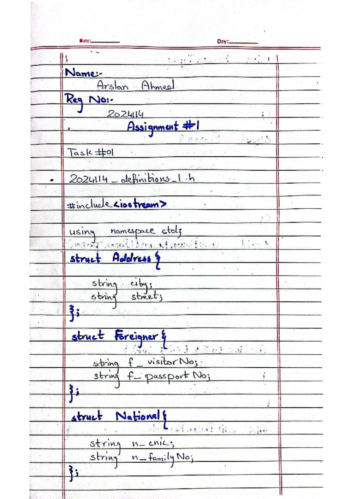 Practical Materials: Assignment Task 2024114 Definitions and Code - Studocu