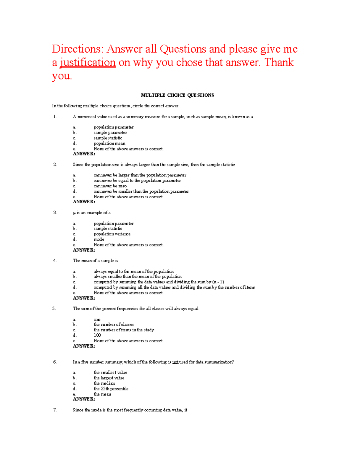 Basic Stats MCQ Review - Basic Education Course - Studocu