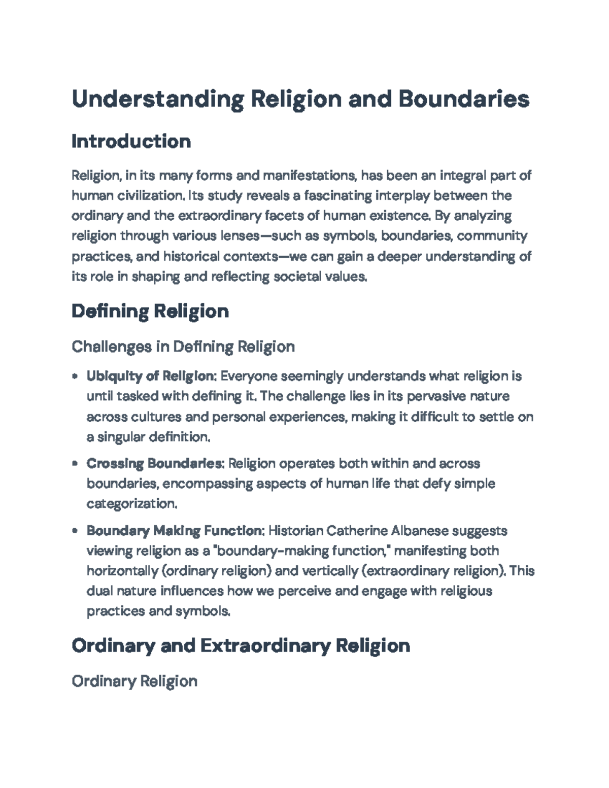 Exploring Religion's Role: Boundaries, Community, and Identity ...