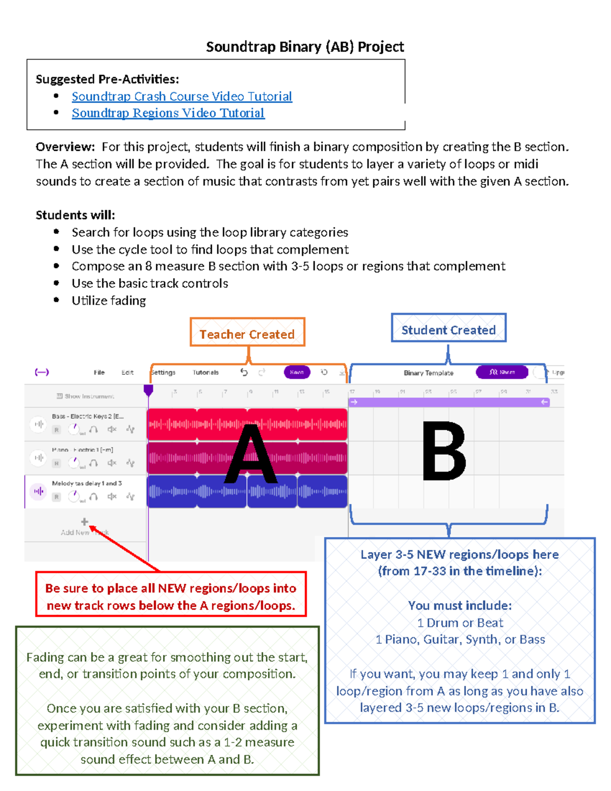 Soundtrap Binary Project: Creating Your B Section Composition - Studocu