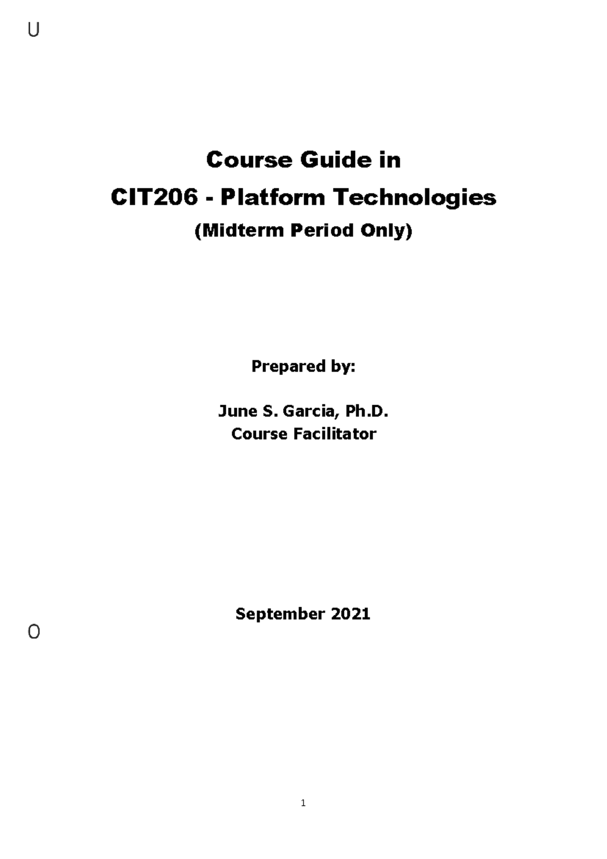 CIT206 - Platform Technologies Midterm Study Guide - Studocu