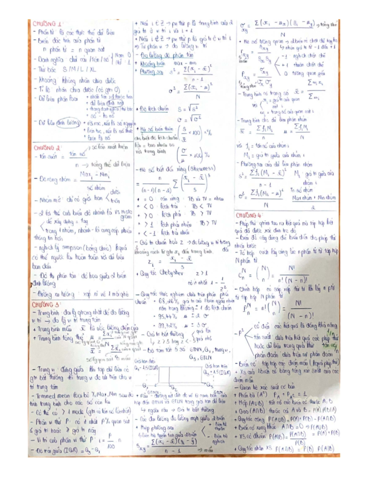 CHUONG 1-4: Cheatsheet for Statistical Analysis Techniques - Studocu
