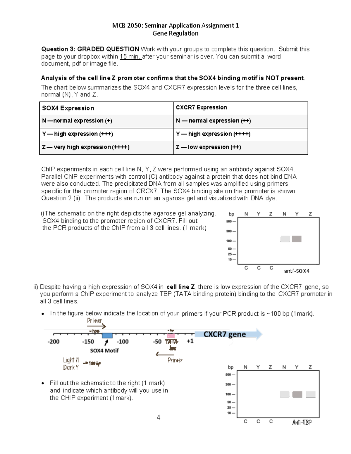 Seminar 1 - MCB 2050 : Seminar Application Assignment 1 Gene Regulation ...