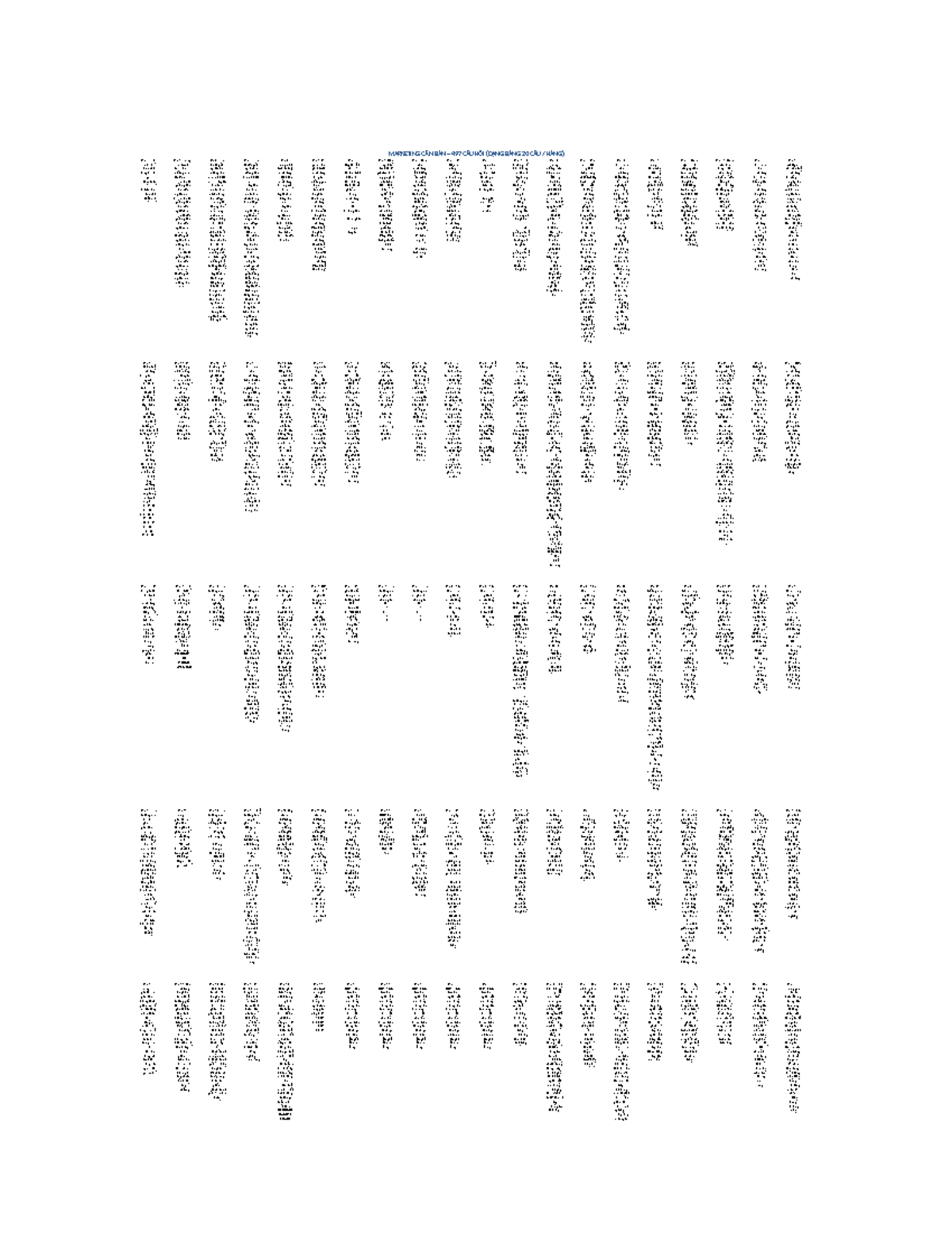 Câu hỏi Marketing Căn Bản 497 - Dạng Bảng 20 Câu Hỏi - Studocu