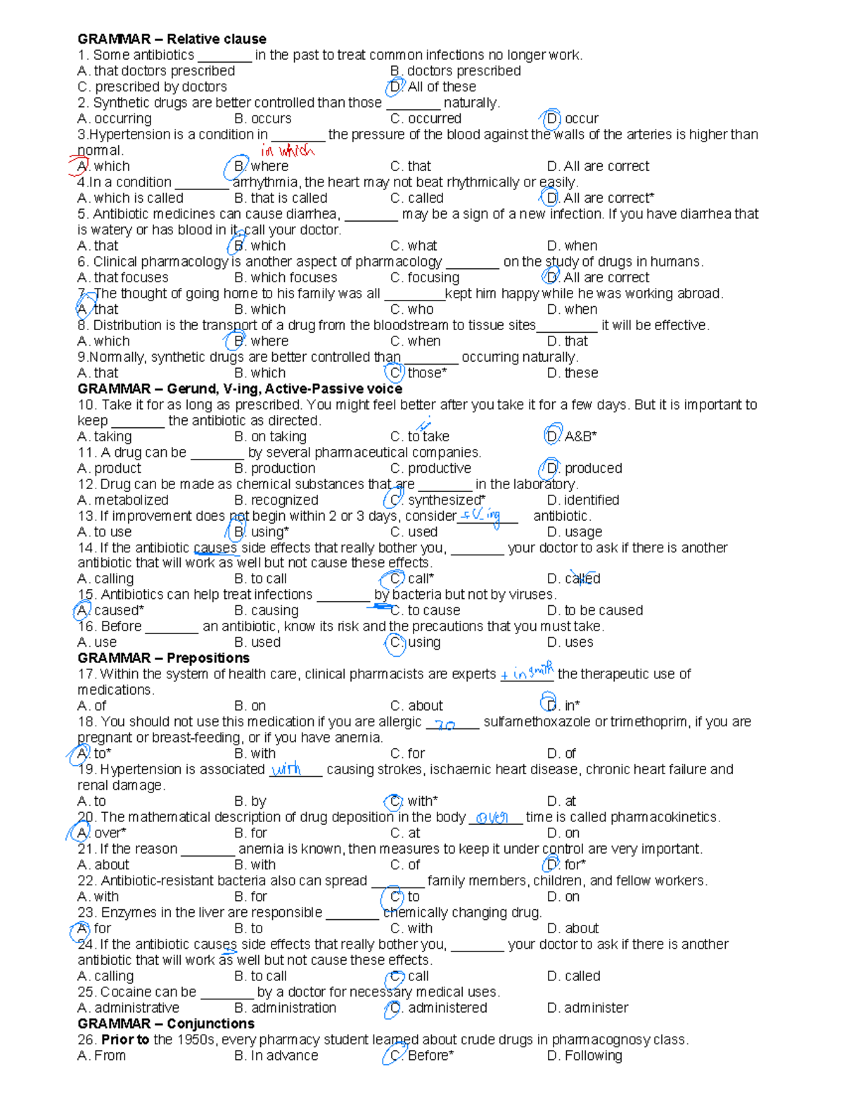 GRAMMAR Review-1: Relative Clauses, Gerunds, and Conjunctions in ...
