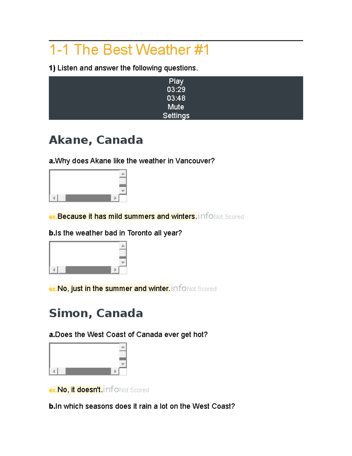 1-1 Weather Insights: Discussion Questions on Canadian and U.S ...