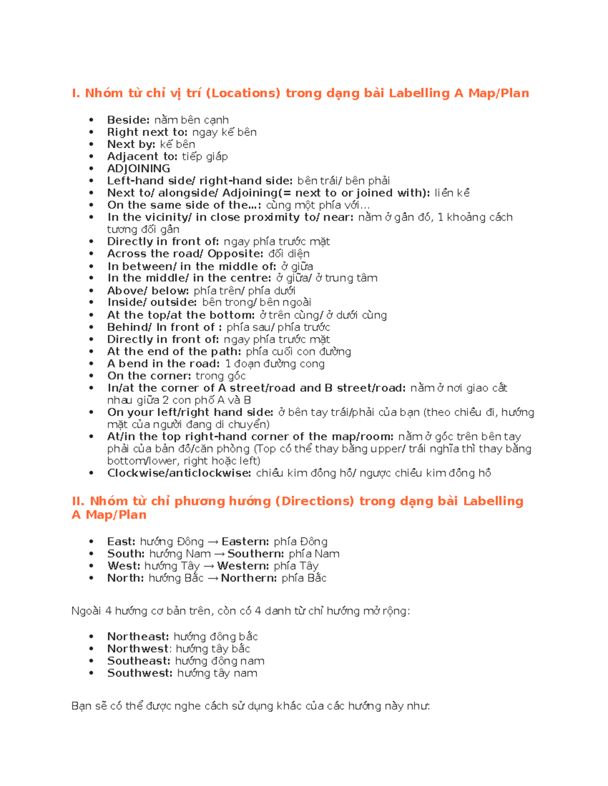 Map Labelling: Locations, Directions, and Facilities Guide - Studocu