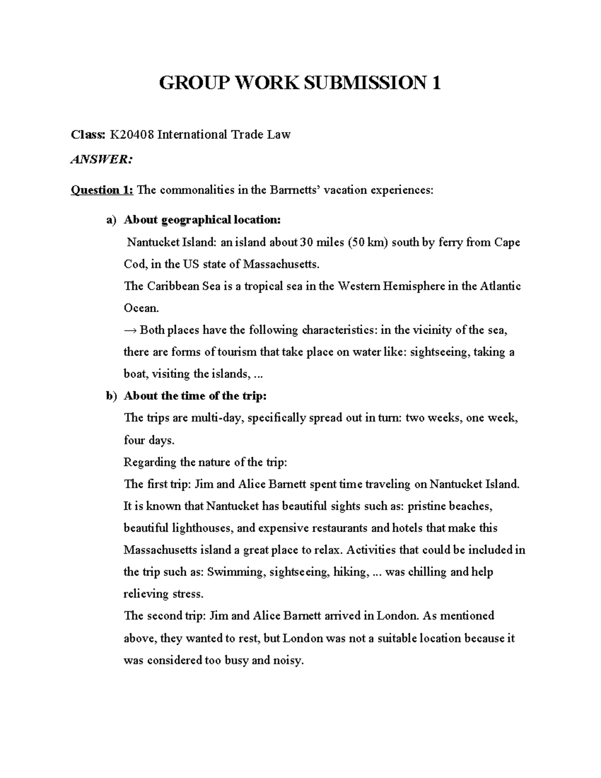 K20408 International Trade Law: Group Work Submission 1 Analysis - Studocu