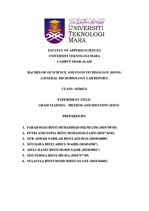 example of Main page for experiment - Microbiology - LABORATORY ...