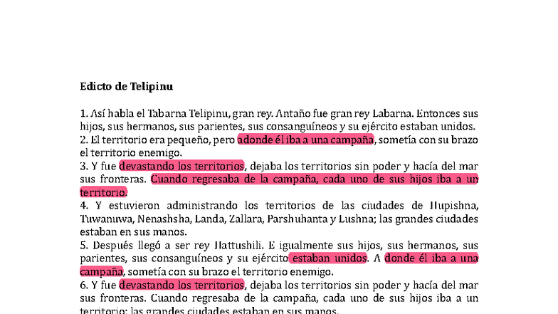 Edicto de Telipinu: Análisis y Contexto Histórico A4 - Studocu