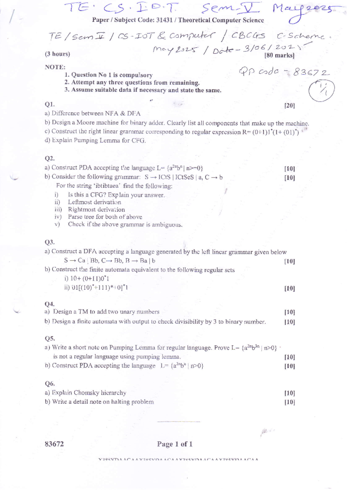 TE CSE IOT SEM-V MAY 2025: Comprehensive Exam Questions and Solutions ...