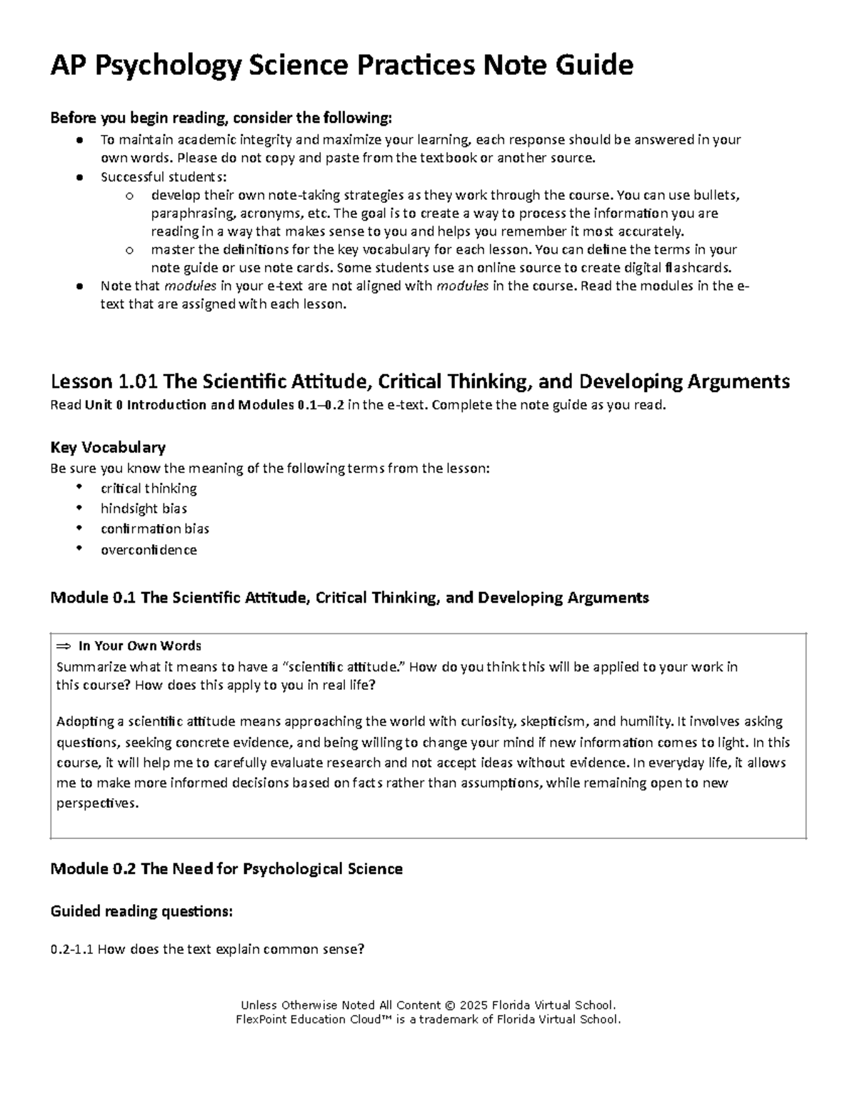AP Psychology (AP) Science Practices Note Guide - Studocu