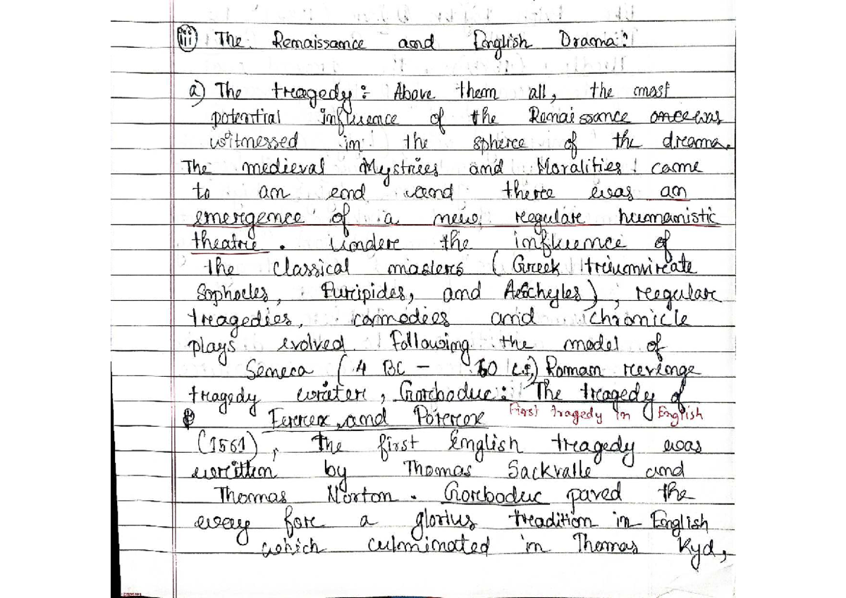 Renaissance Drama History: Influence of Tragedy and Comedy (CG20182 ...