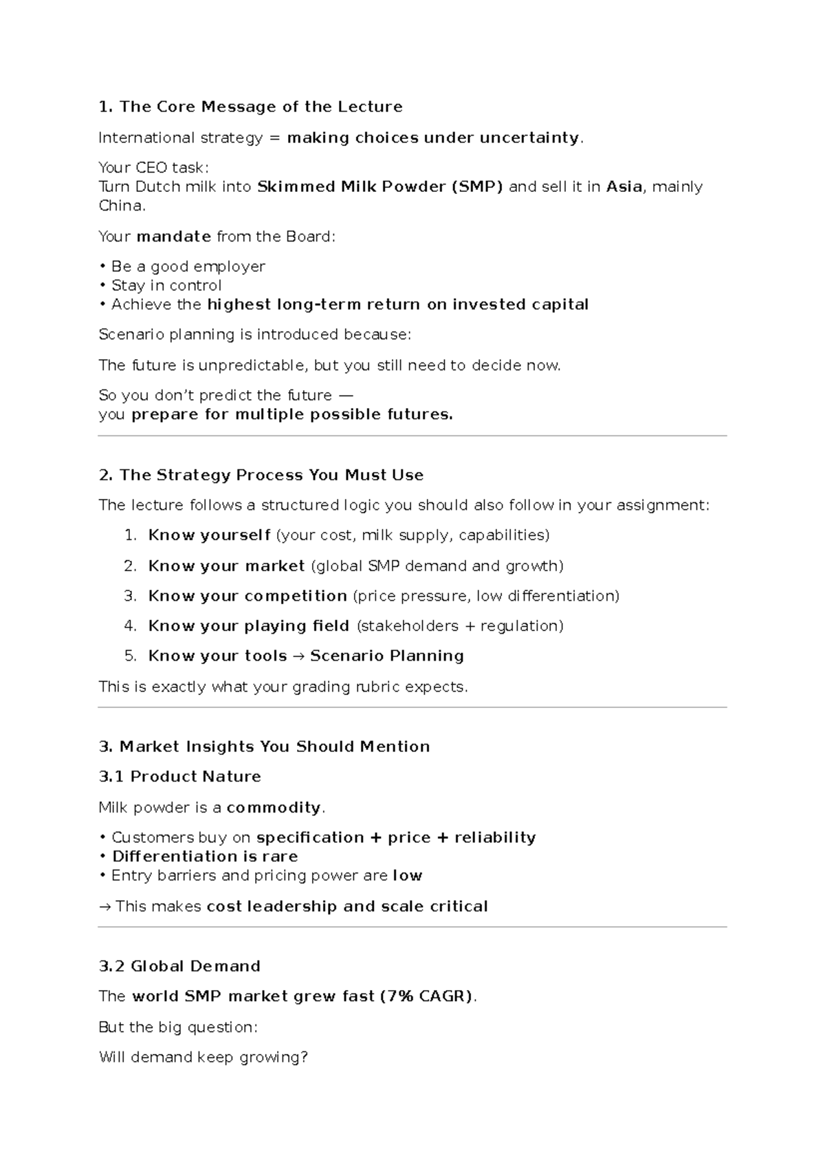 IS_Lecture_4_Scenario_Planning: Strategic Insights for Dutch Milk ...