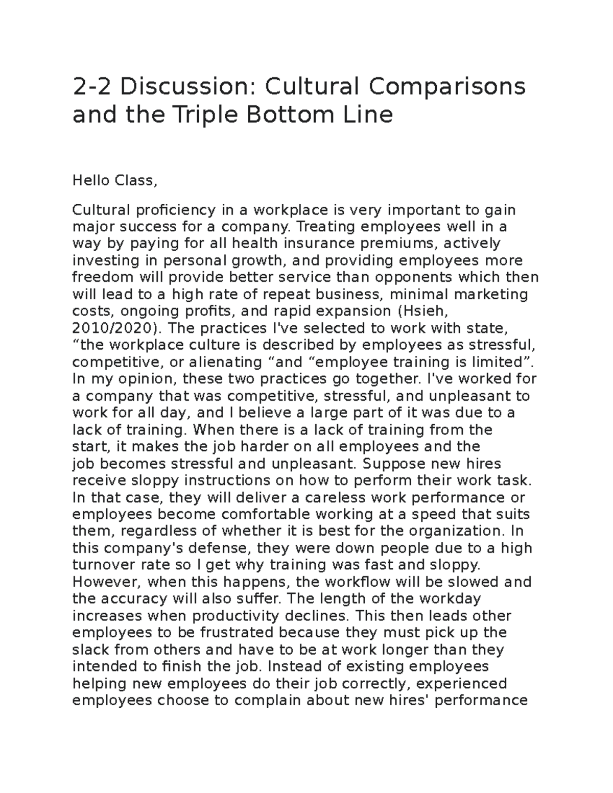 2-2 Discussion: Factors Influencing Organizational Culture and Success ...