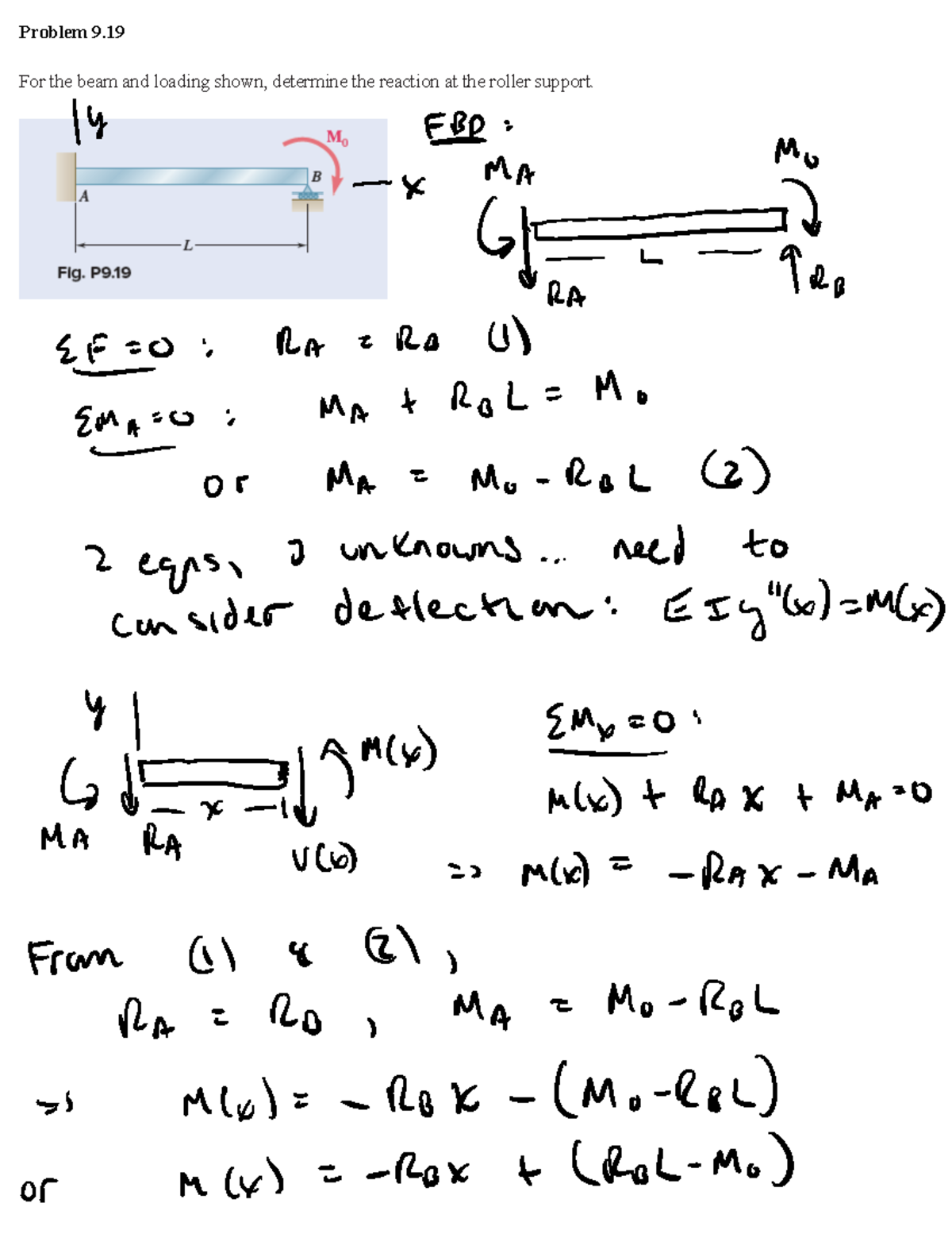 Beam Support Reactions: Problem 9 Analysis and Solutions - Studocu