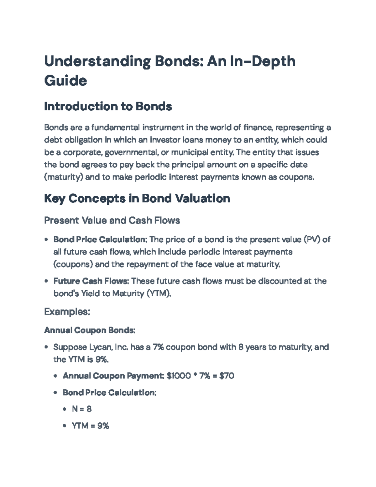 Understanding Bonds: Key Valuation Concepts and Risks Analysis ...