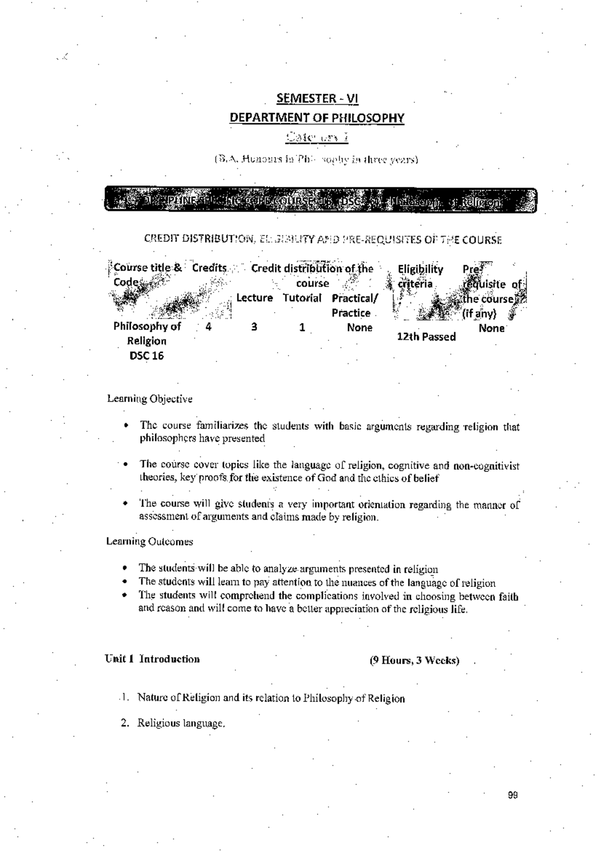 Philo DSE14: 6th Sem Syllabus on Research Methodology - Studocu
