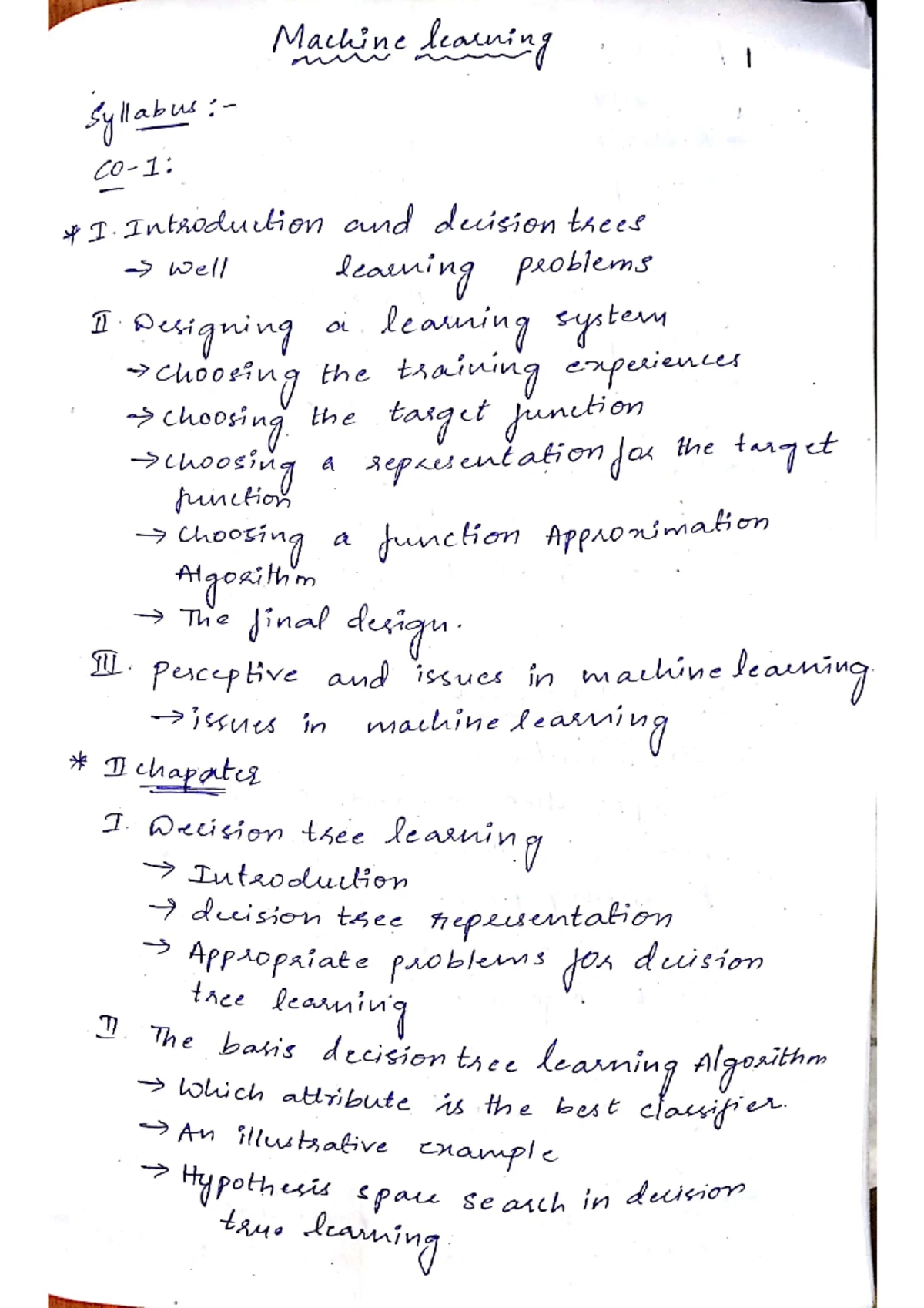 ML - Machine Learning Unit 1 Study Notes and Techniques - Studocu