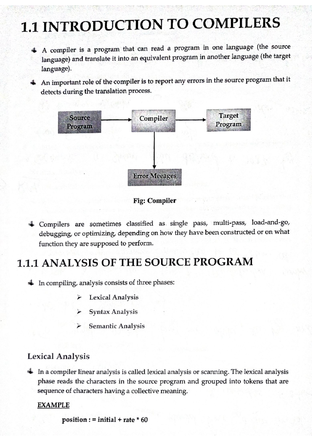 Module 1: Introduction to Compilers and Lexical Analysis - Studocu