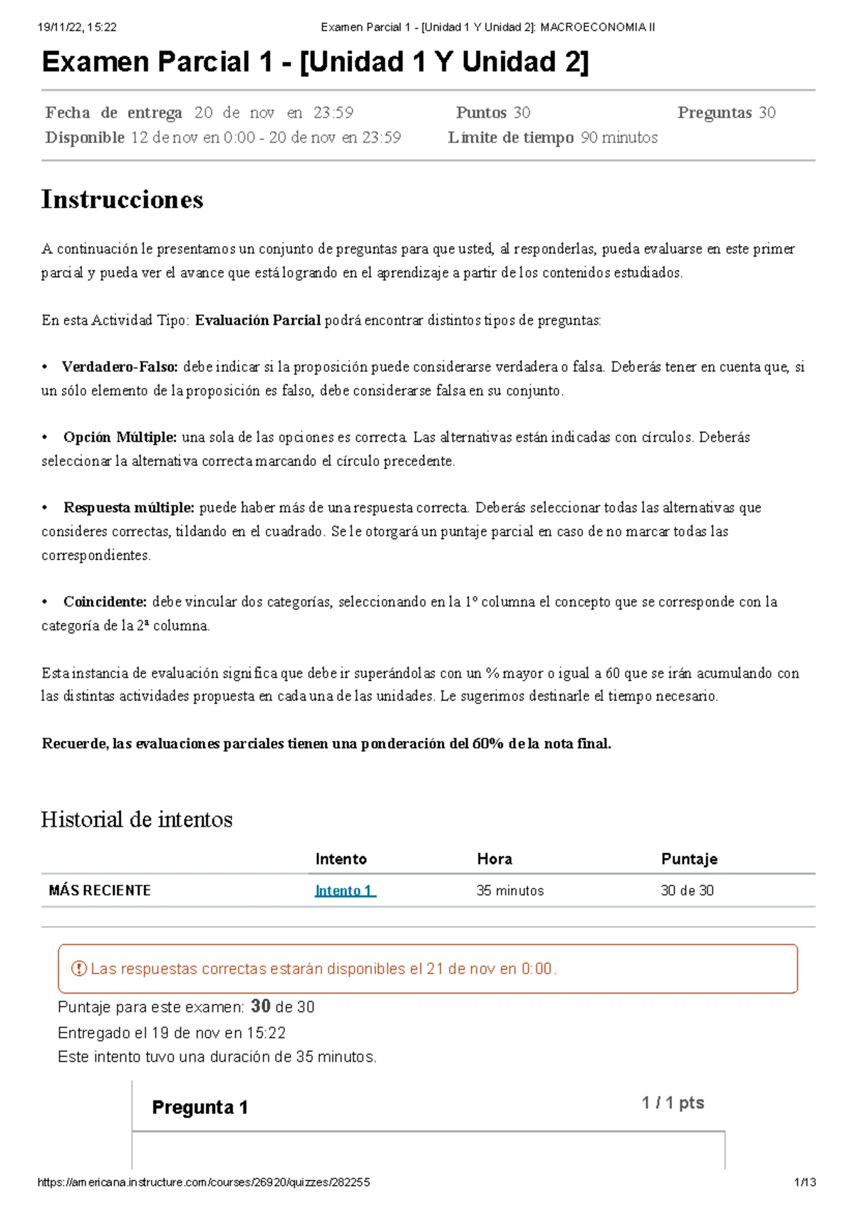 Unidad MACROECONOMIA II: Examen Parcial 1 - Respuestas y Análisis - Studocu