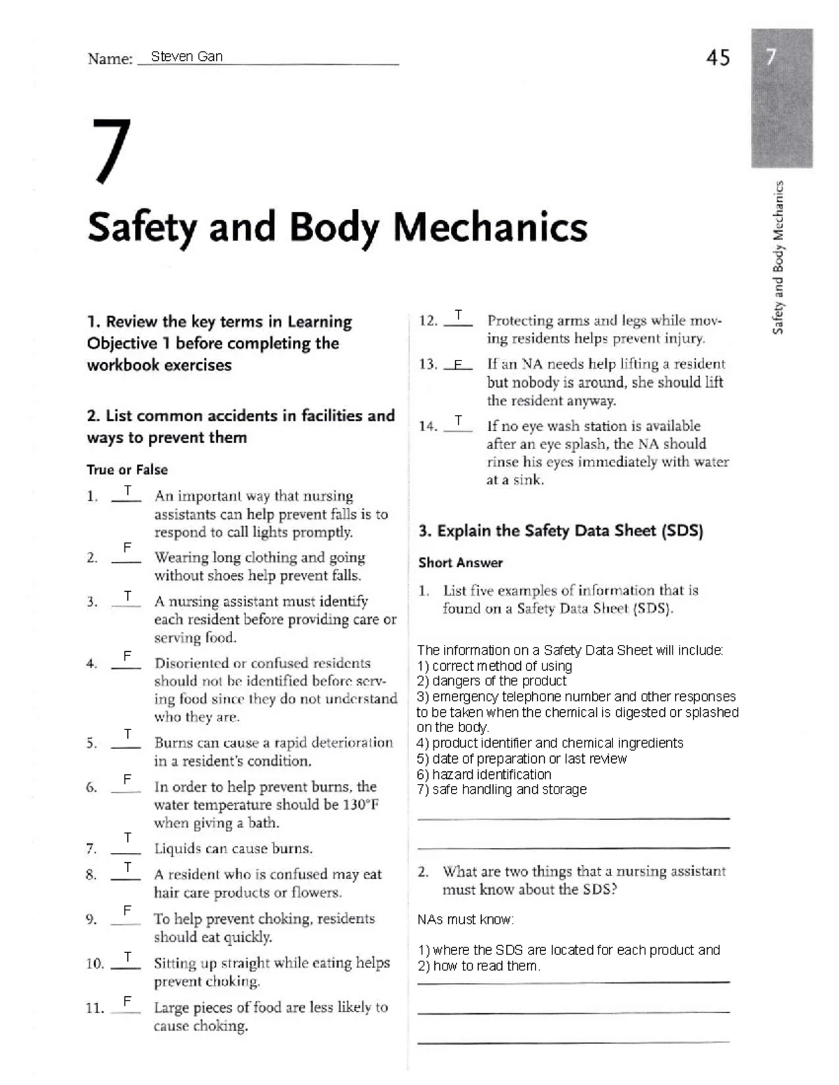 Work Book Exercises Chapter 10 pdf - I I Name: I. Review the key terms in Learning Objective I ...