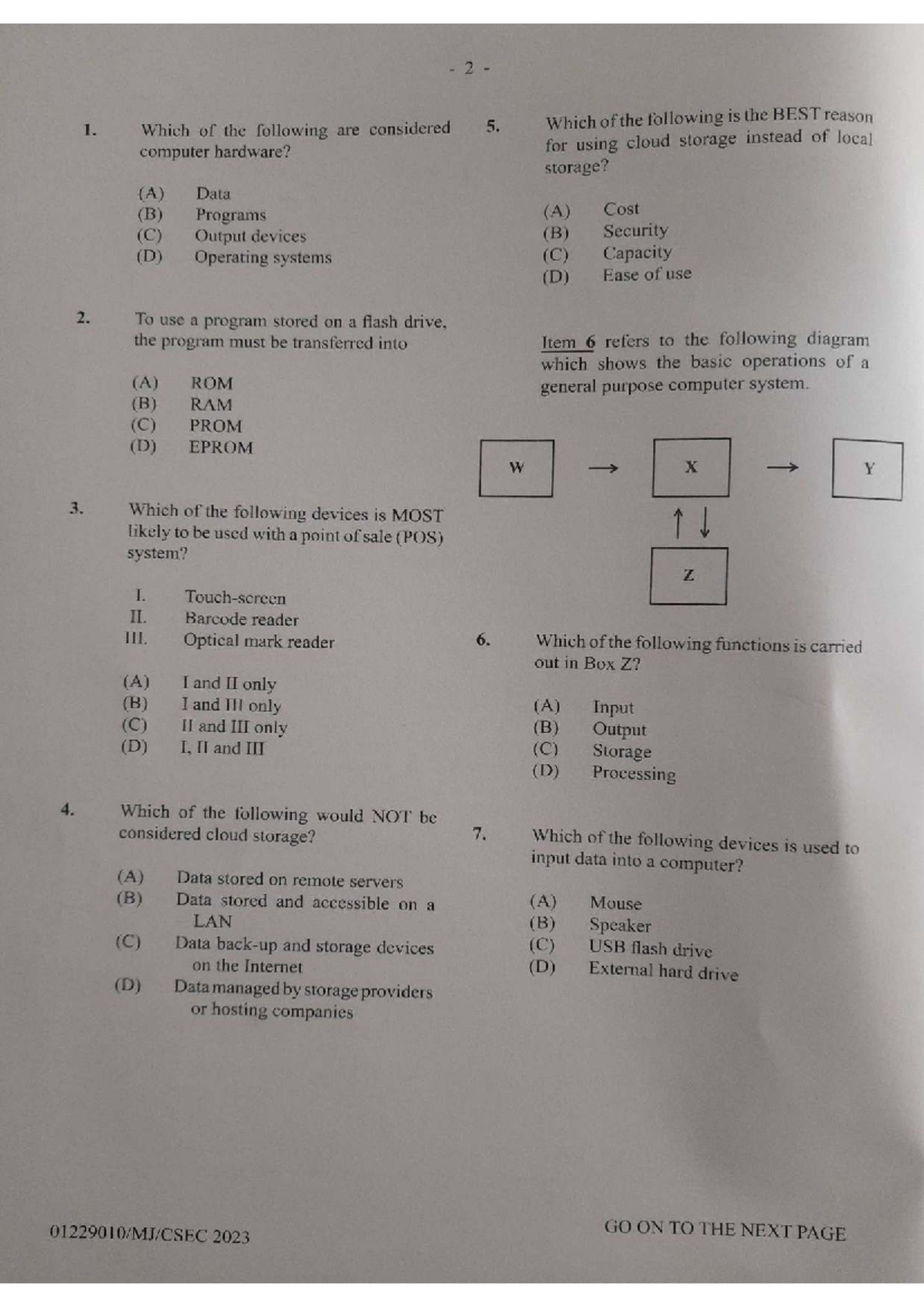 CSEC IT 2023 P1 - May 2023 Paper 1 Exam Questions and Answers - Studocu