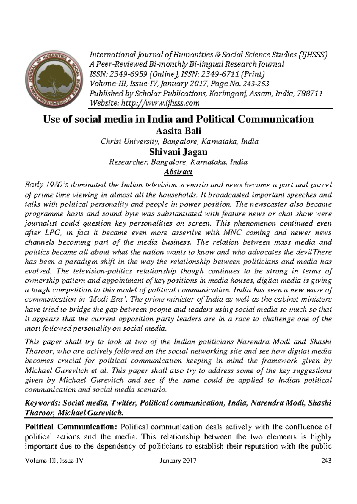 Unit 1 (Additional) - Use of Social Media in India & Political ...
