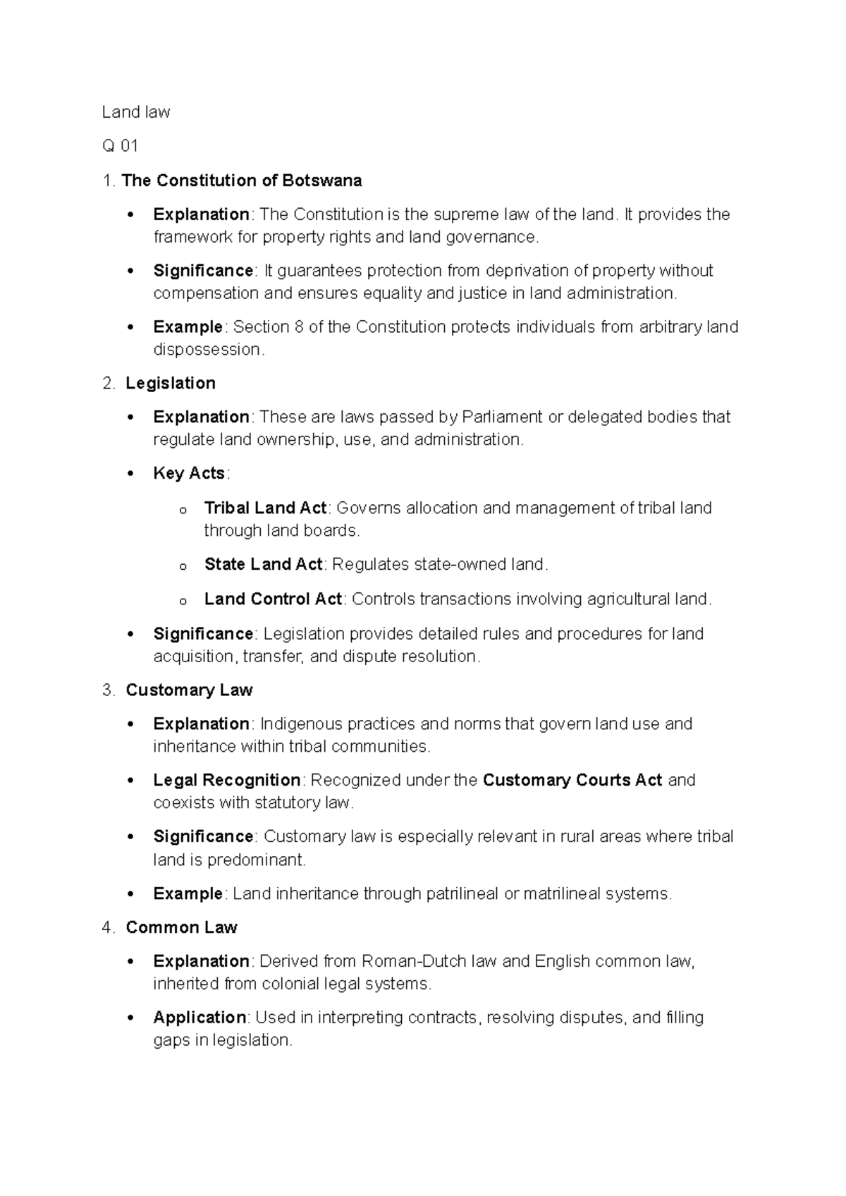 Land Law Assignment Q1 & Q2: Constitution & Historical Context - Studocu