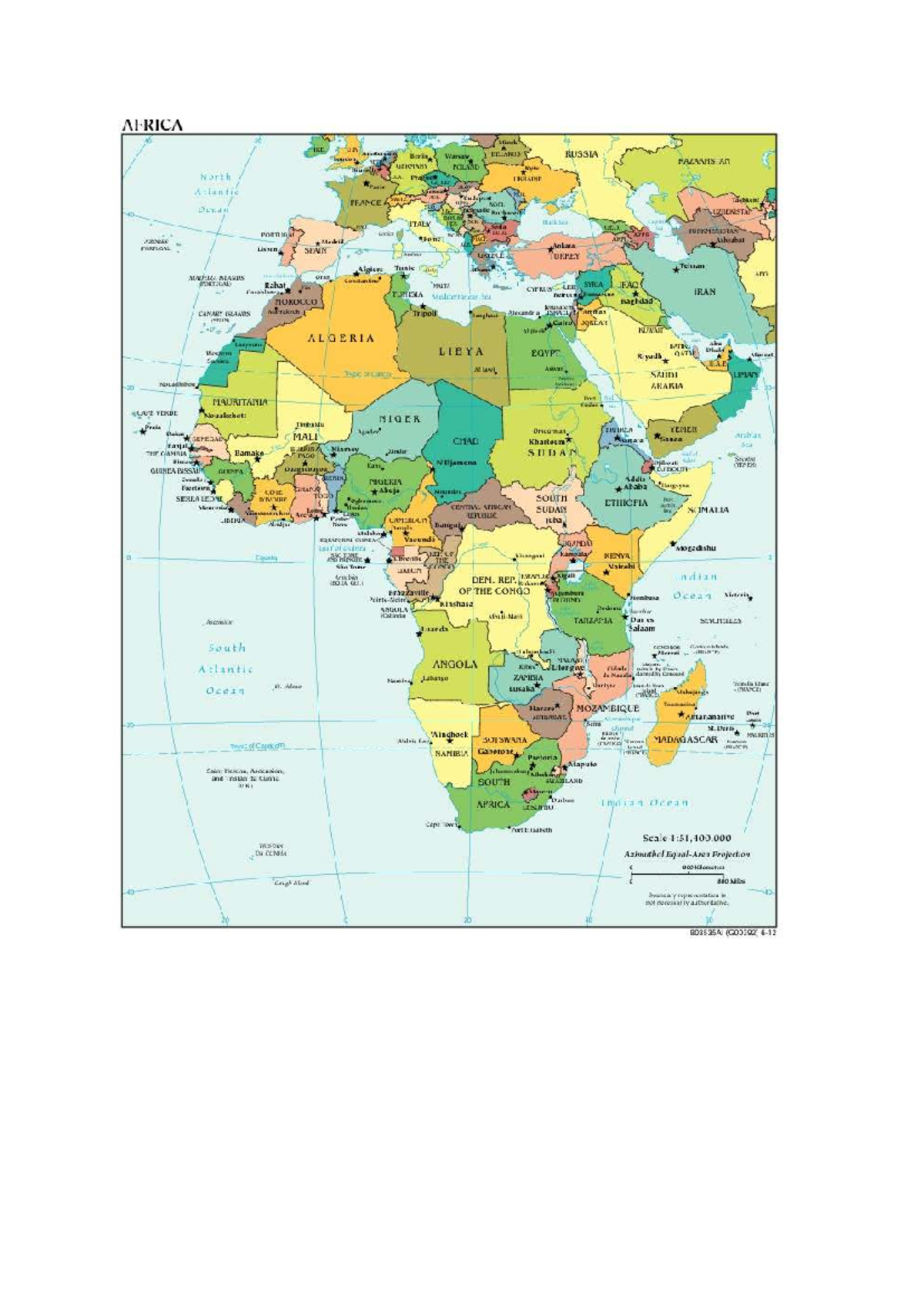 Gr 5 Political Map of Africa: Countries and Capitals - Studocu