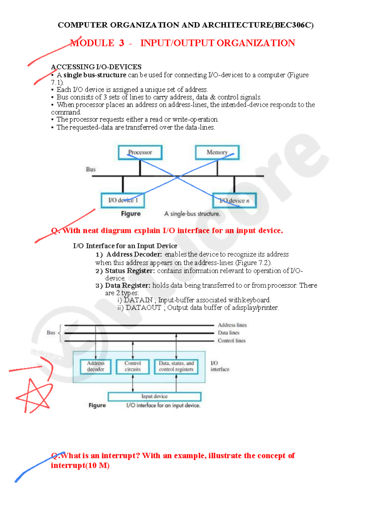 COMPUTER ORGANIZATION AND ARCHITECTURE (BEC306C) MODULE 3: INTERRUPT ...