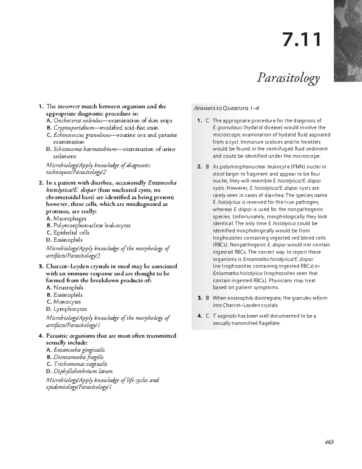 Parasitology Review: Key Concepts & Diagnostic Procedures (MLS 463 ...