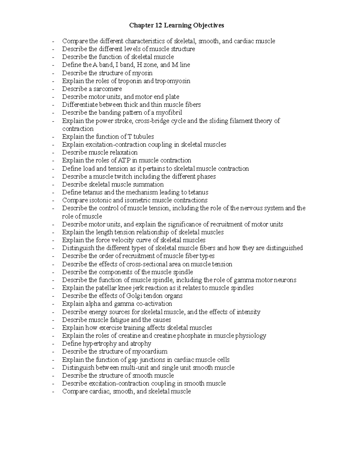 Chapter 12 Learning Objectives - Chapter 12 Learning Objectives Compare ...