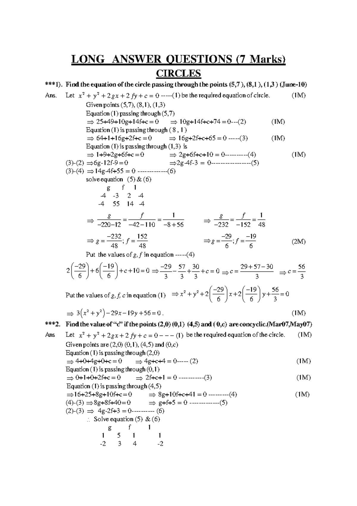 Maths-2B(1-206) - Long Answer Questions on Circles and Concyclic Points ...