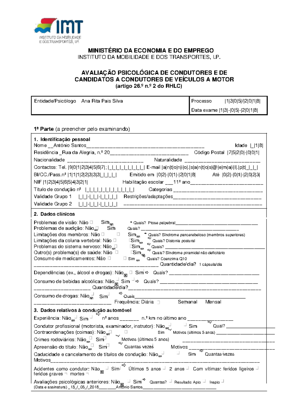 18.Modelo Relatorio Avaliacao Psicologica 2013 IMTT - MINISTÉRIO DA ...
